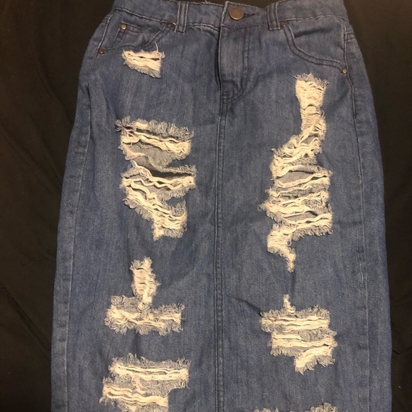 love, Fire | Skirts | Nwt Love Fire Destructed Denim Skirt Cute | Poshmark